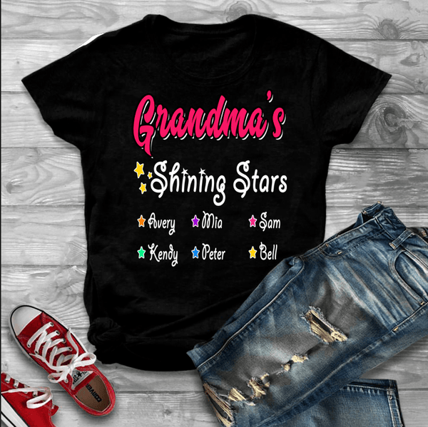 "Grandma's Shining Stars"- Custom Tee – Tee4CoolGrandma.com